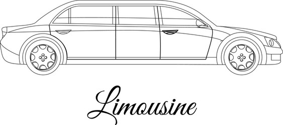Limousine car body type Royalty Free Vector Image