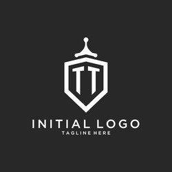 Letter tt logo monogram emblem style with crown Vector Image