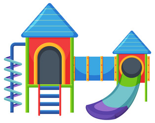 A children playground slide set on white Vector Image