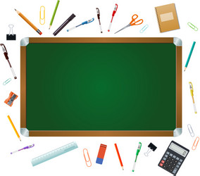 Class board with chalk Royalty Free Vector Image