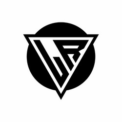 Lr logo letter monogram with triangle shape Vector Image