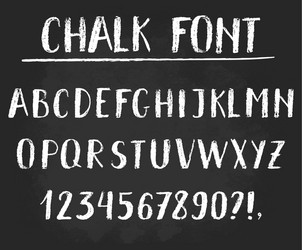Chalk alphabet on blackboard abc hand drawing Vector Image
