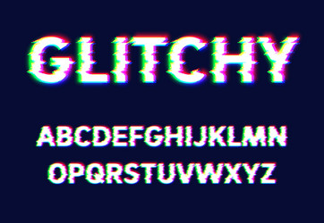 Realistic glitch font character x Royalty Free Vector Image