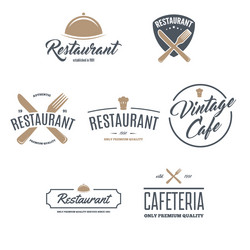 Restaurant signs symbols and logos Royalty Free Vector Image