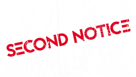 Second notice rubber stamp Royalty Free Vector Image