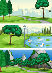 Summer landscape with street Royalty Free Vector Image