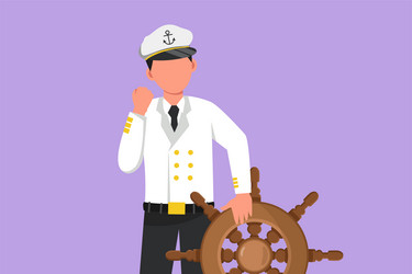 Cartoon flat style drawing bravery sailor man Vector Image