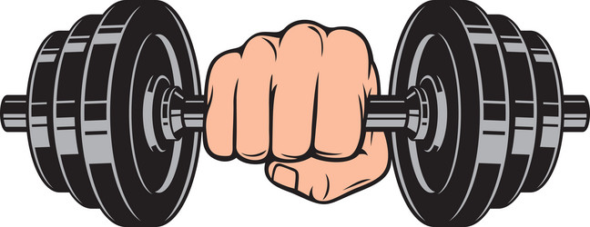 Hand holding dumbbell - barbell gym Royalty Free Vector