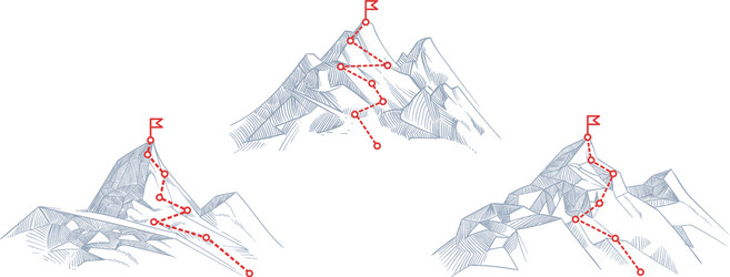 Mountain progression path climbing progress route Vector Image