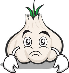 Angry face garlic cartoon character collection Vector Image