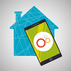 Smart house design home icon white background Vector Image