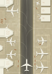 Flat airport Royalty Free Vector Image - VectorStock