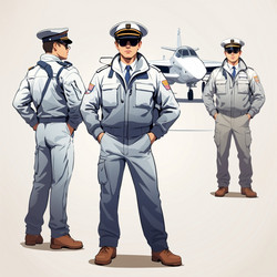 Pilot aviator profession man in uniform Royalty Free Vector