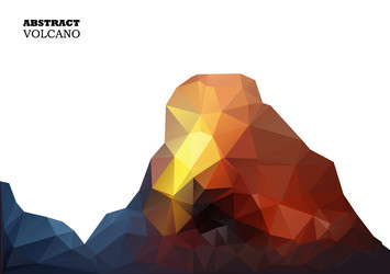 Volcano in low polygon style abstract background Vector Image