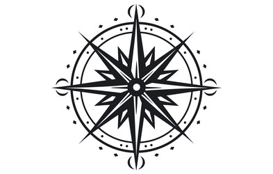 Compass rose icon logo Royalty Free Vector Image