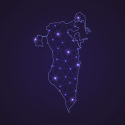 Bahrain map from futuristic concentric blue Vector Image
