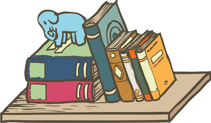 Row of books on shelf Royalty Free Vector Image