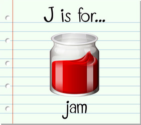 Flashcard letter j is for jogging Royalty Free Vector Image