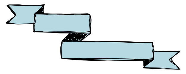 Hand drawn ribbon banner header clipart Royalty Free Vector