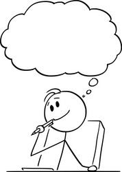 Cartoon creative man or businessman writer Vector Image