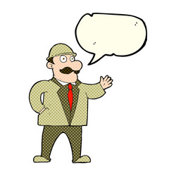 Cartoon sensible business man in bowler hat Vector Image