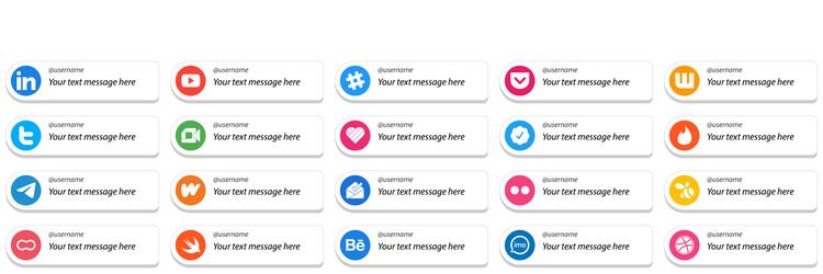 20 customizable social media follow me icons Vector Image