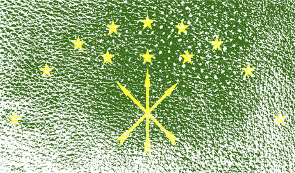 Flag of adygea with old texture Royalty Free Vector Image