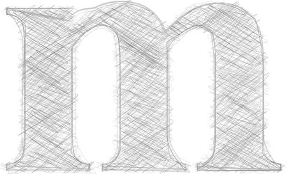 Colorful grunge font letter m Royalty Free Vector Image