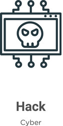 Hacking outline icon thin line black icon Vector Image