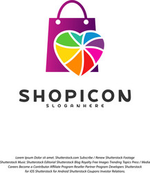 Love store logo design Royalty Free Vector Image