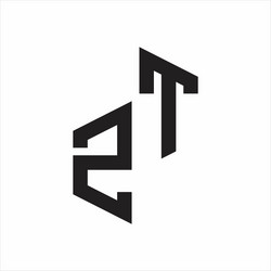 Zt logo monogram with ribbon style outline design Vector Image