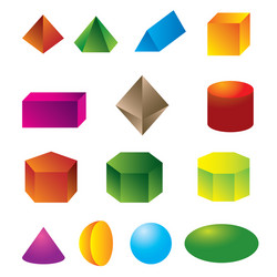 3d geometric shapes Royalty Free Vector Image - VectorStock