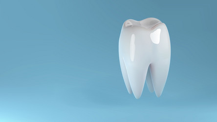 3d tooth care background white clean shiny tooth Vector Image