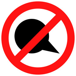 Red ban sign man shows stop with hand Royalty Free Vector