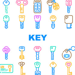Key for open and close padlock icons set Vector Image