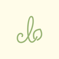 Letter cl line art leaf plant feminine botanical Vector Image