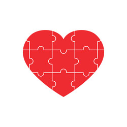 Jigsaw puzzle pieces in form of heart Royalty Free Vector