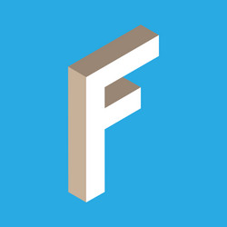 Isometric letter f Royalty Free Vector Image - VectorStock