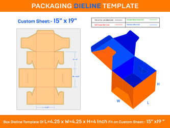 Six corner folding box 6 dieline Royalty Free Vector Image