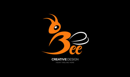 Light bee flying logo template free business Vector Image