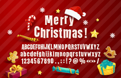 Christmas font or type cartoon holiday typeface Vector Image