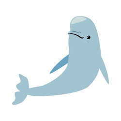 Flat happy beluga design Royalty Free Vector Image