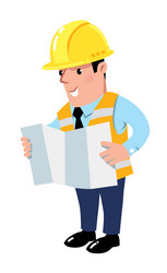 Funny construction engineer architect or worker Vector Image