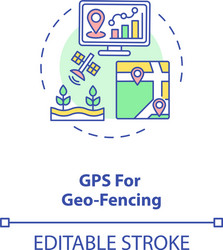 Gps for geo fencing concept icon Royalty Free Vector Image