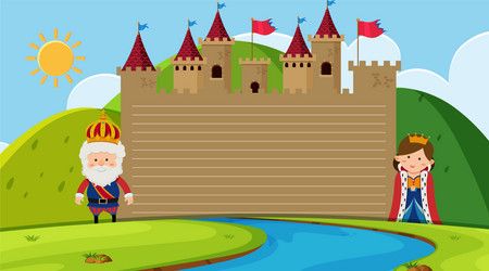 Background template with king and queen Royalty Free Vector