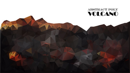 Volcano in low polygon style abstract background Vector Image