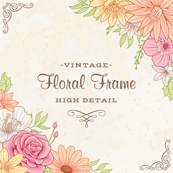 Flower frame label Royalty Free Vector Image - VectorStock