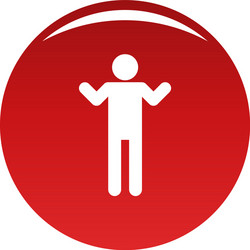 Stick figure stickman icon red Royalty Free Vector Image