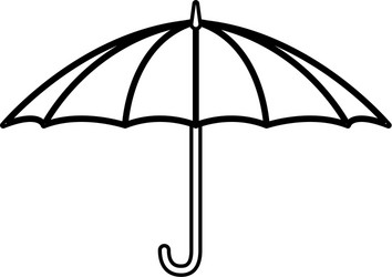 Umbrella outline parasol contour isolated Vector Image