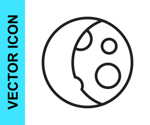 Black line moon phases icon isolated on white Vector Image